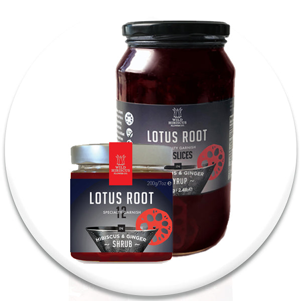 Lotus Root Slices in Hibiscus and Ginger Syrup – Wild Hibiscus Flower Co